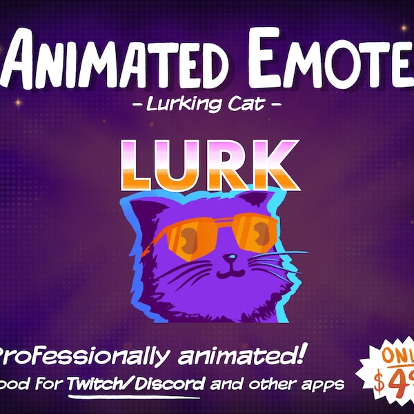 Cat Lurk Emote Twitch - Etsy