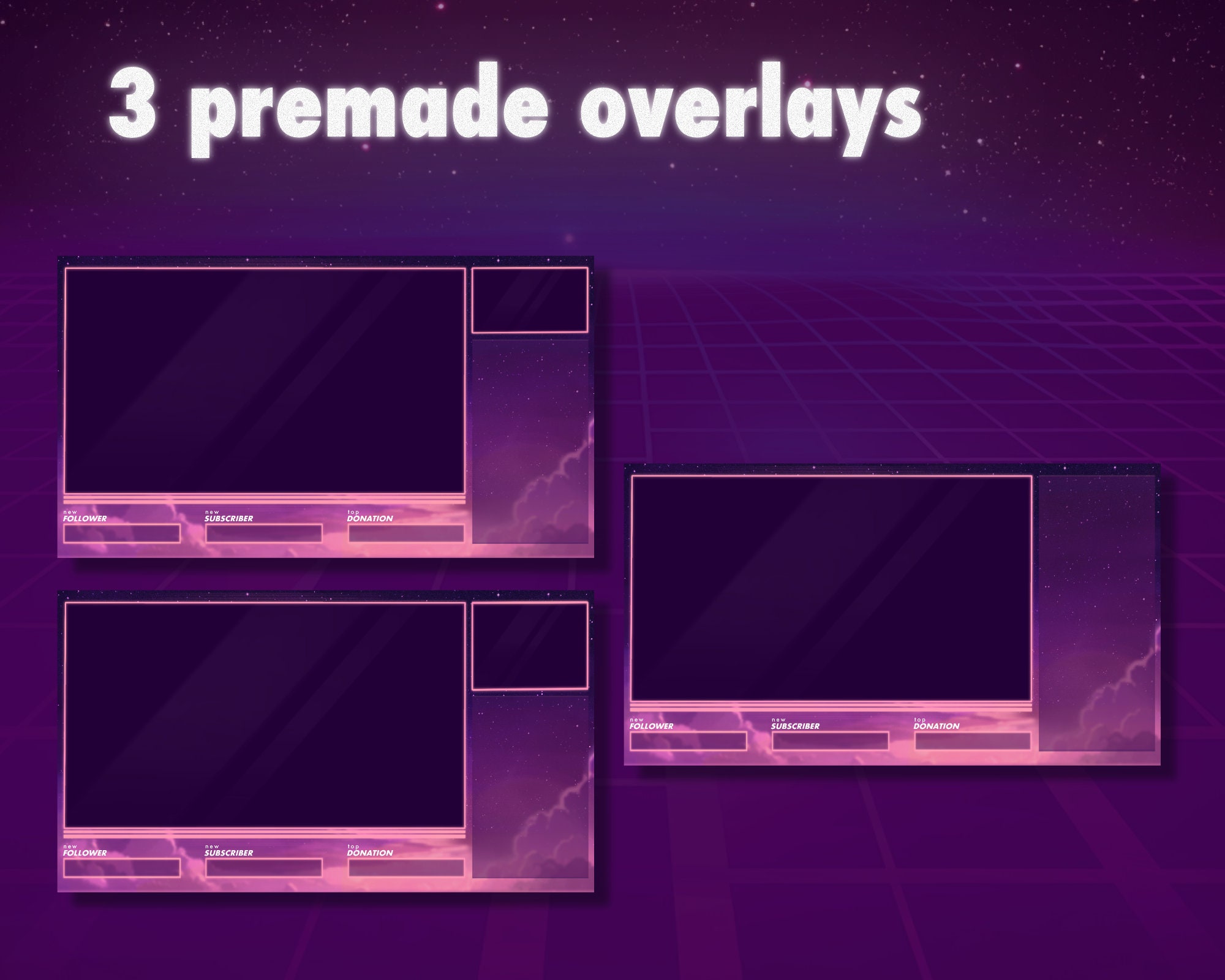 Retro Outrun Backdrop Stream Package | Animated | Overlay, Screens ...