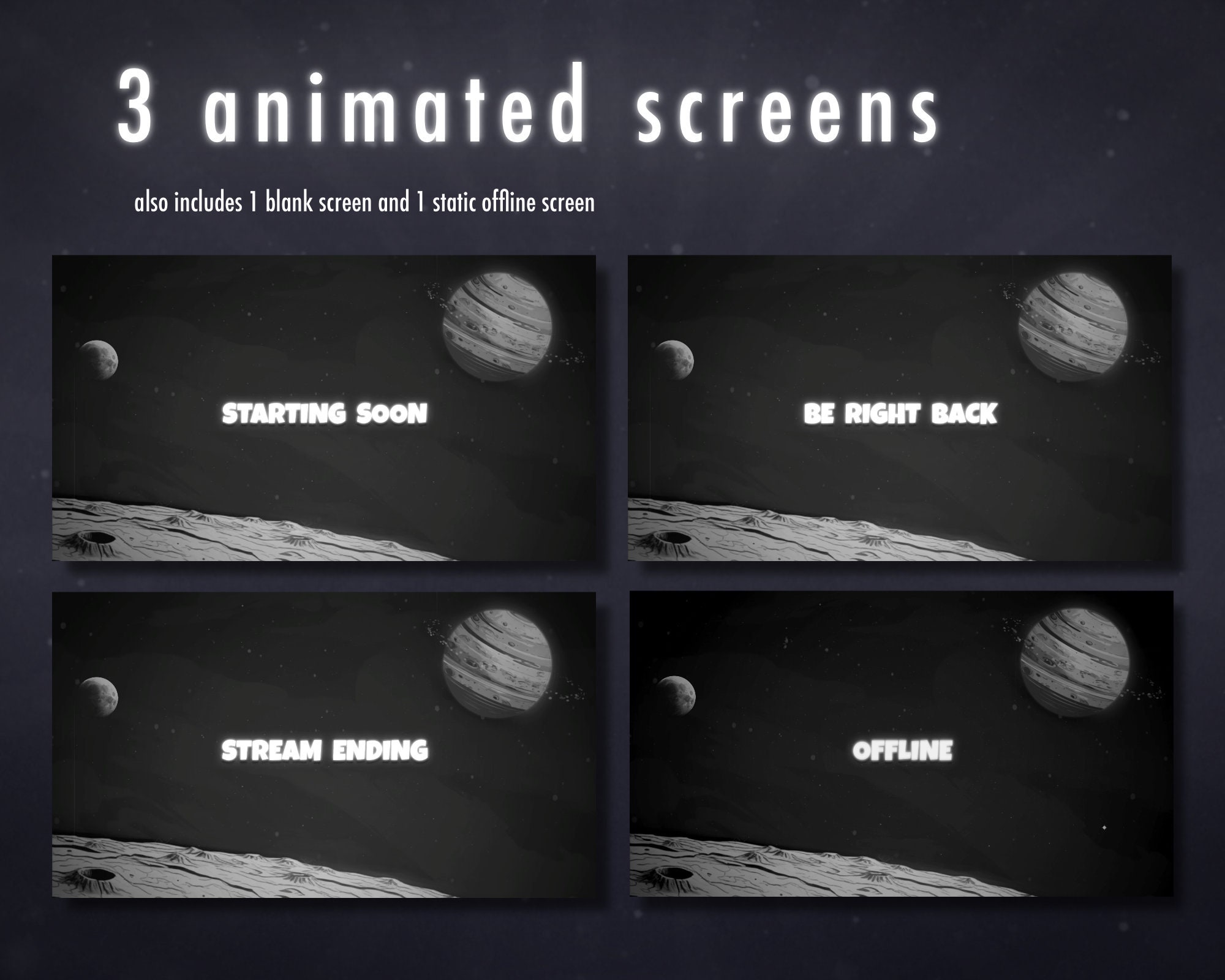 Vintage Space Cartoon Stream Package | Animated | Overlay, Screens ...