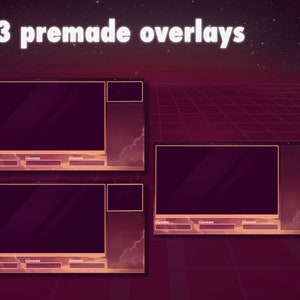 Retro Lofi Sunset Stream Package | Animated | Overlay, Screens, Panels ...