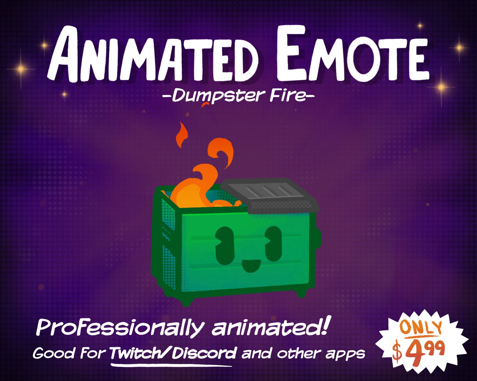 Animated Emote Dumpster Fire Twitch and Discord - Etsy