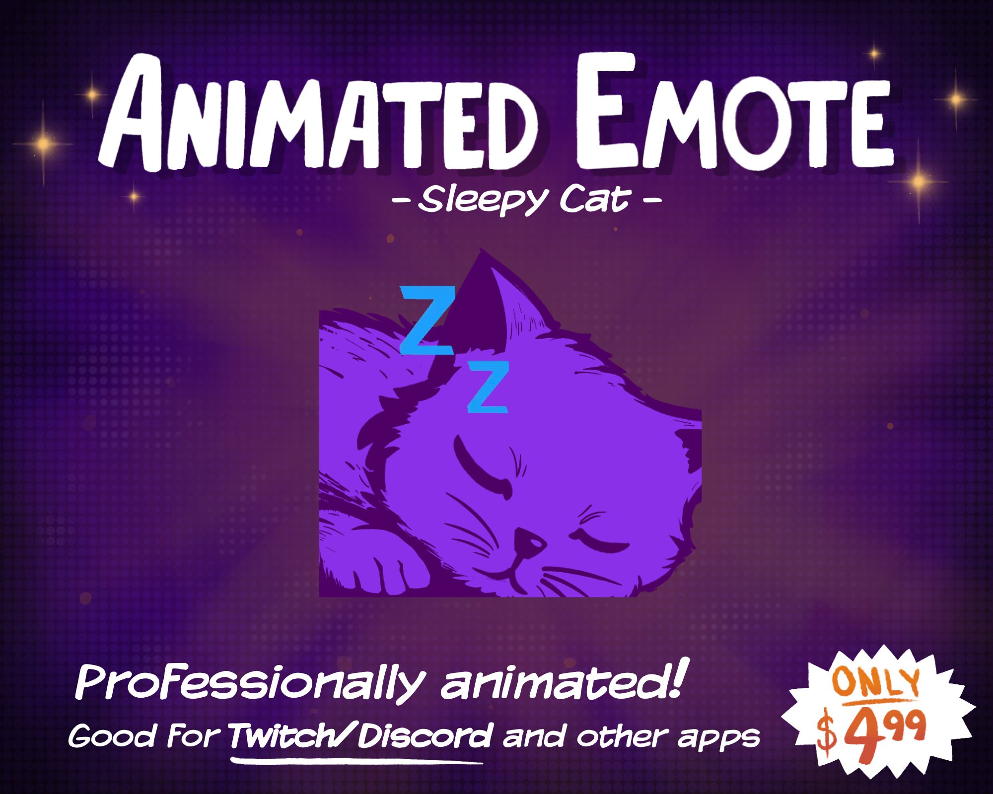 Animated Emote Sleepy Cat Twitch and Discord - Etsy