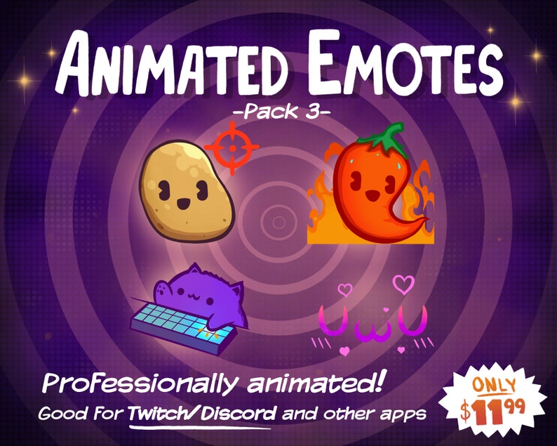 Animated Emotes Pack3 Twitch and Discord - Etsy