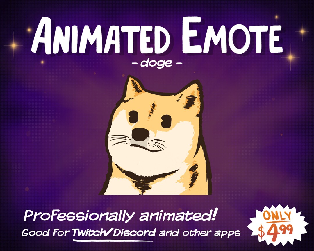 Animated Emote Doge Twitch and Discord - Etsy