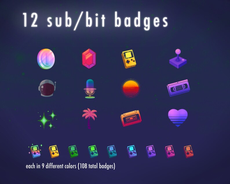 Retro Meteor Shower Stream Package Animated Overlay, Screens, Panels ...