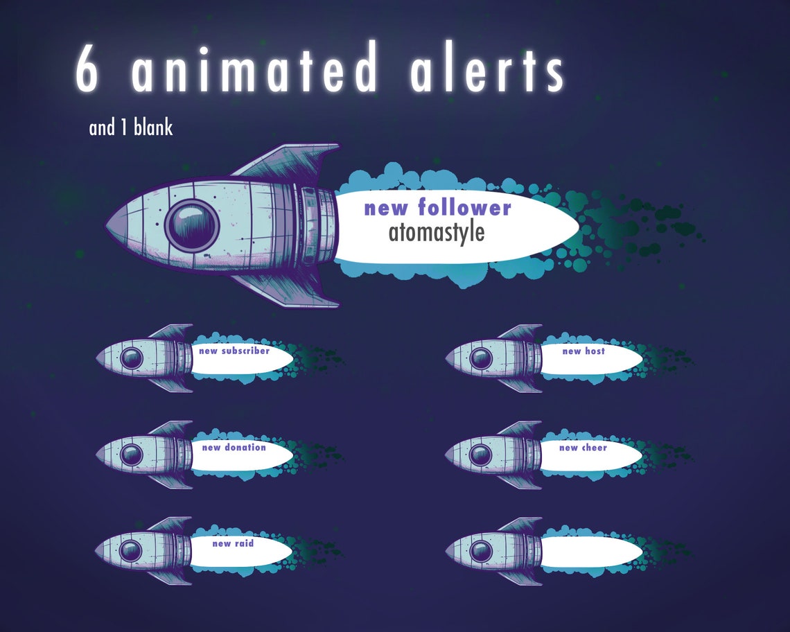 Retro Meteor Shower Stream Package Animated Overlay, Screens, Panels ...