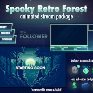 Spooky Retro Forest Stream Package | Animated | Overlay, Screens ...