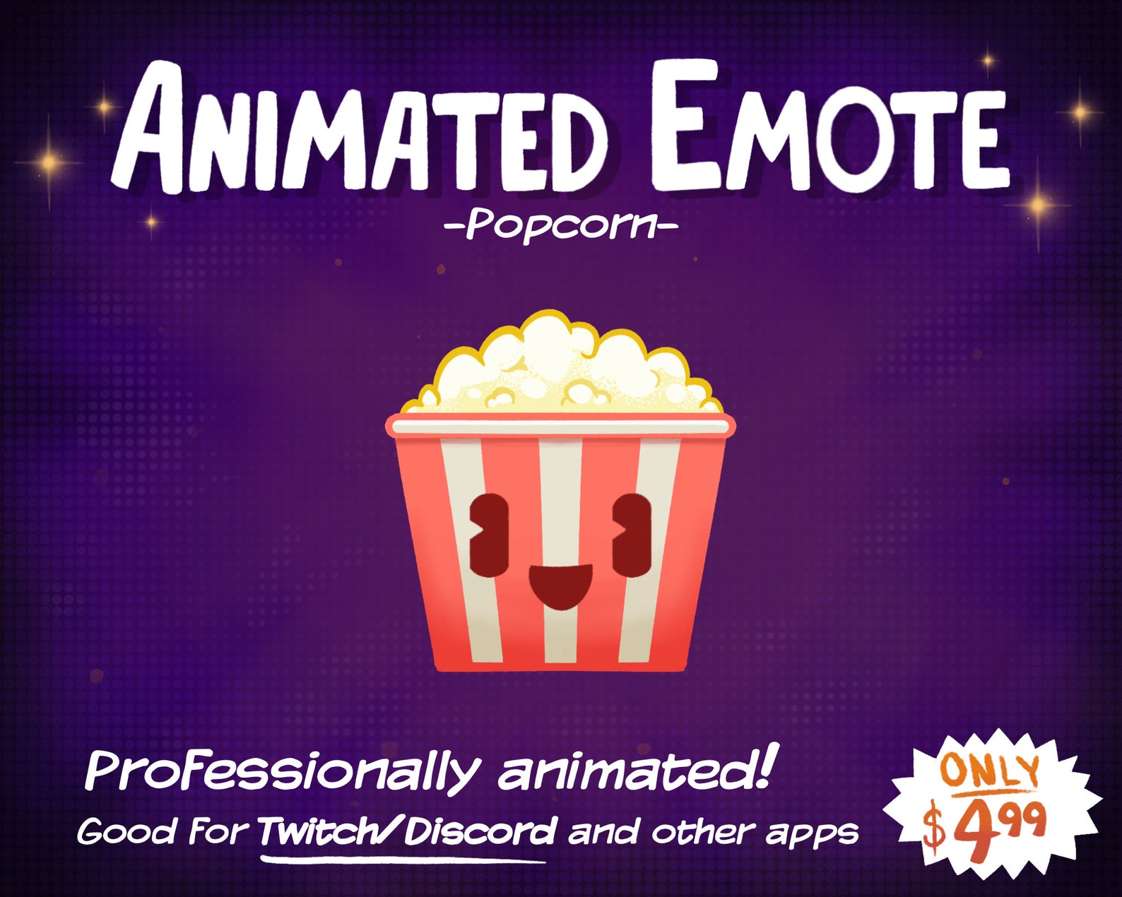 Animated Emote Popcorn Twitch and Discord - Etsy Singapore