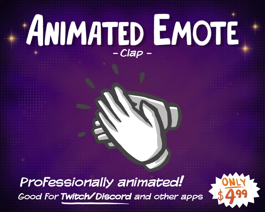 Animated Emote Clapping Hands Twitch and Discord - Etsy UK