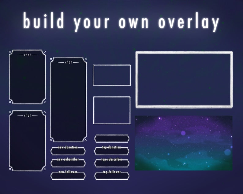Retro Meteor Shower Stream Package Animated Overlay, Screens, Panels ...