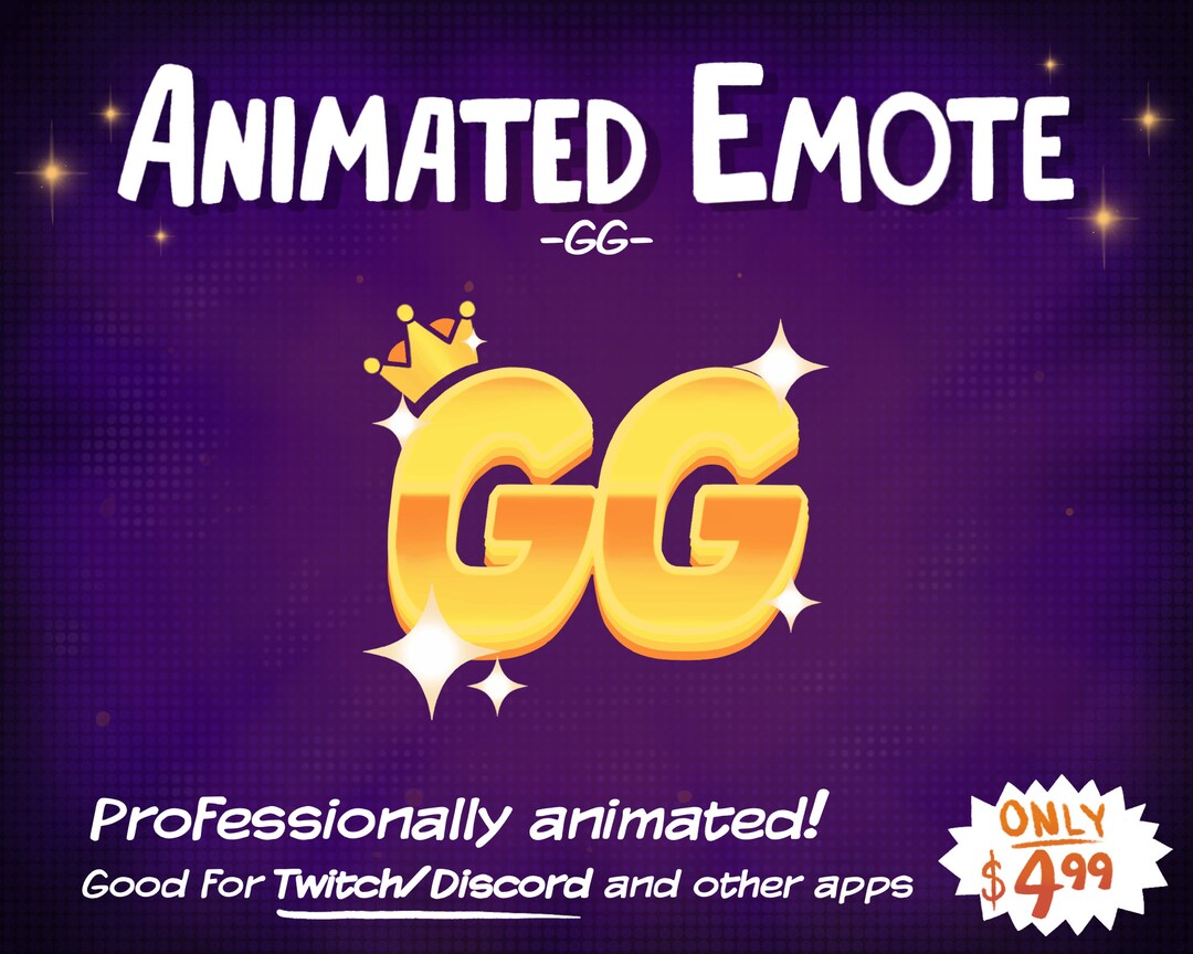 Animated Emote GG Twitch and Discord - Etsy