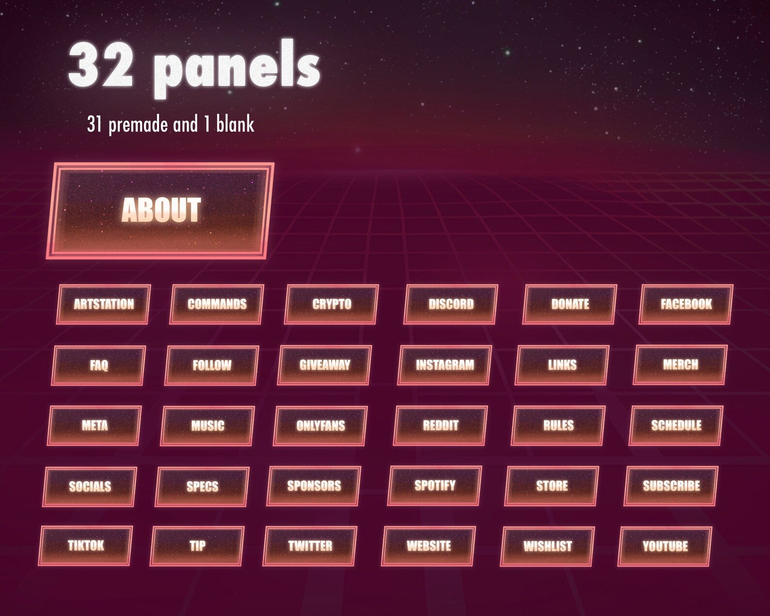 Retro Lofi Sunset Stream Package Animated Overlay, Screens, Panels ...