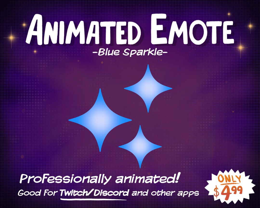 Animated Emote Blue Sparkle Twitch and Discord - Etsy