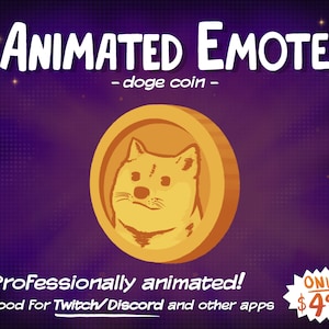 Animated Emote Dogecoin Twitch and Discord - Etsy