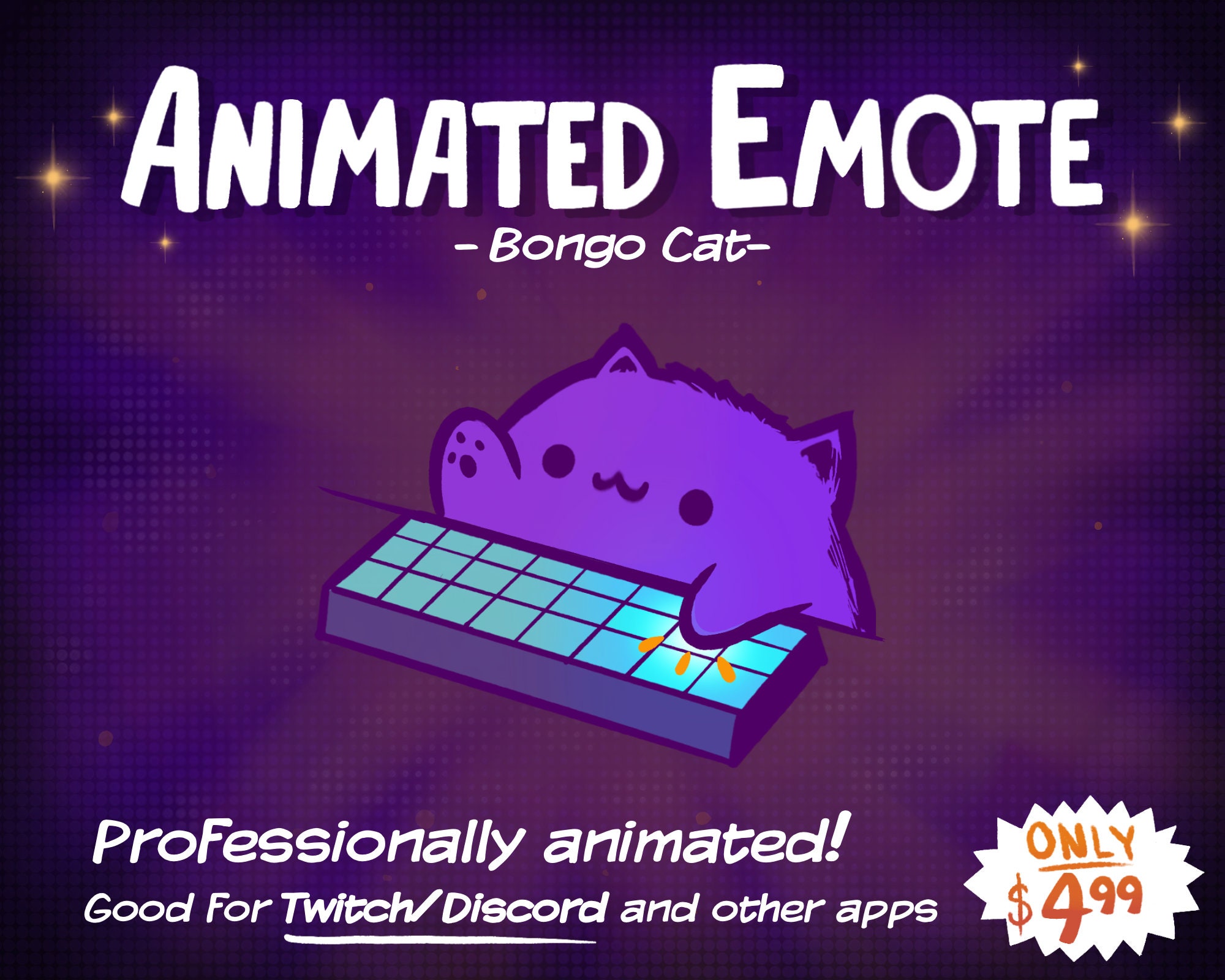 Animated Emote Bongo Cat Twitch and Discord - Etsy