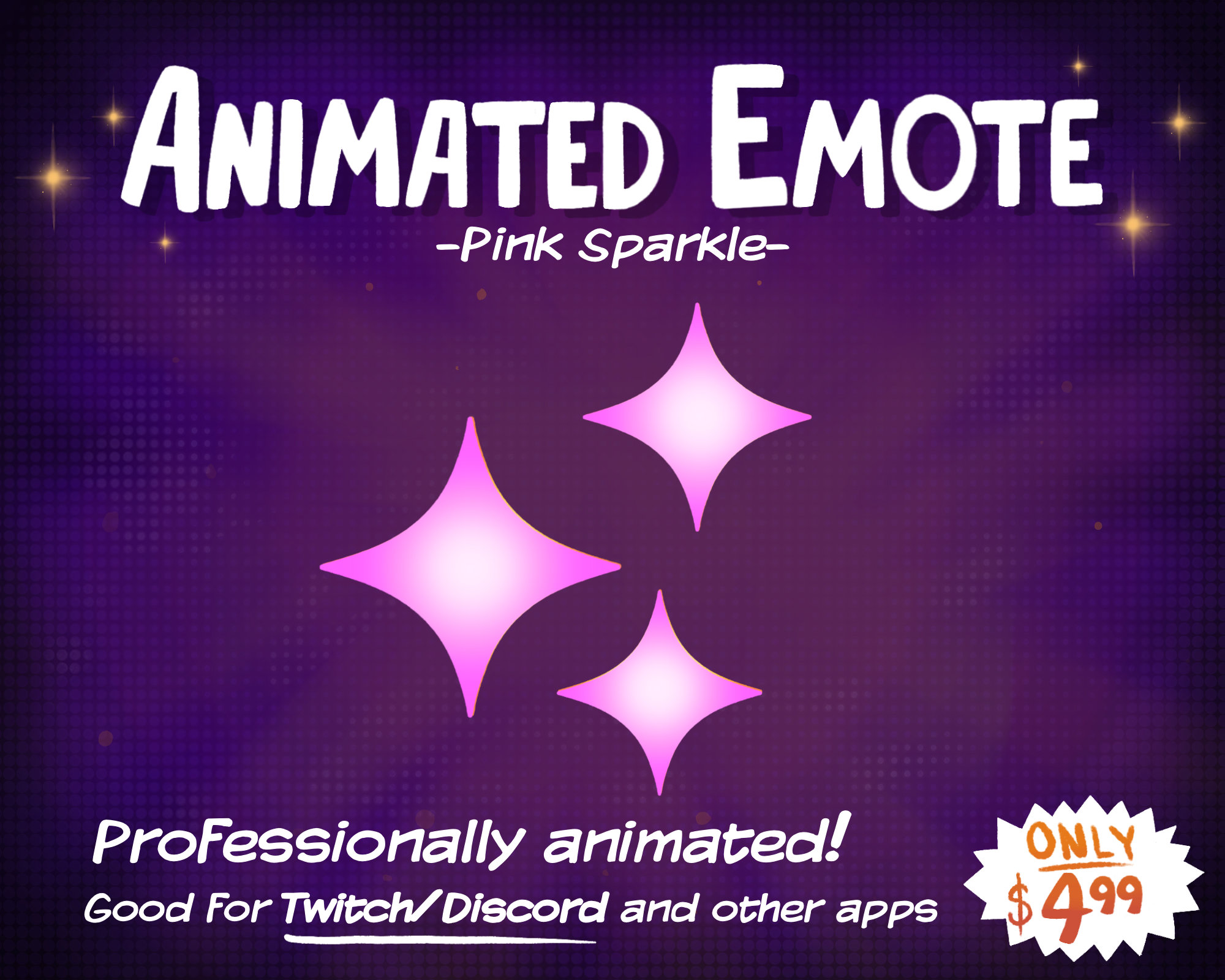 Animated Emote Pink Sparkle Twitch and Discord - Etsy