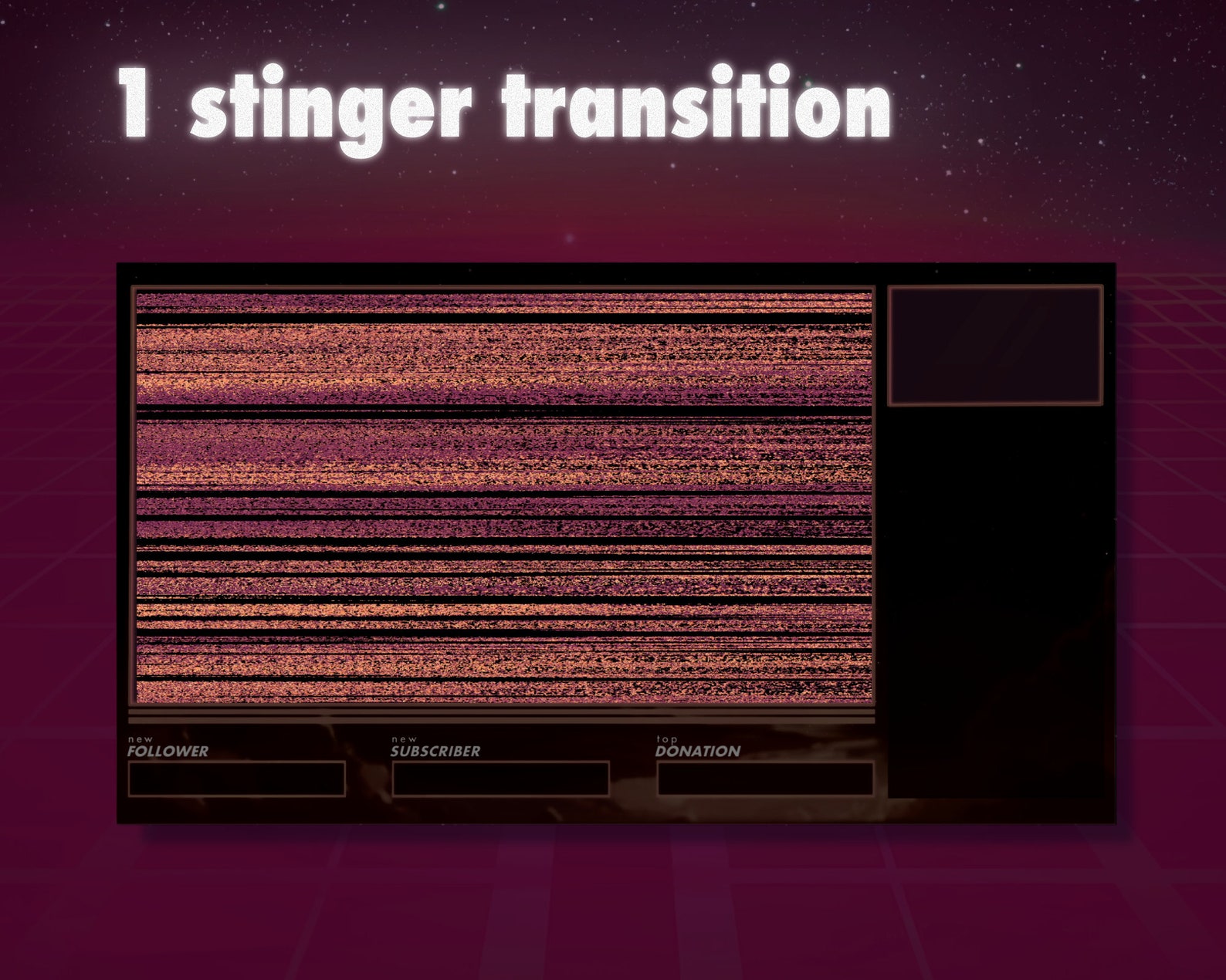 Retro Lofi Sunset Stream Package Animated Overlay, Screens, Panels ...