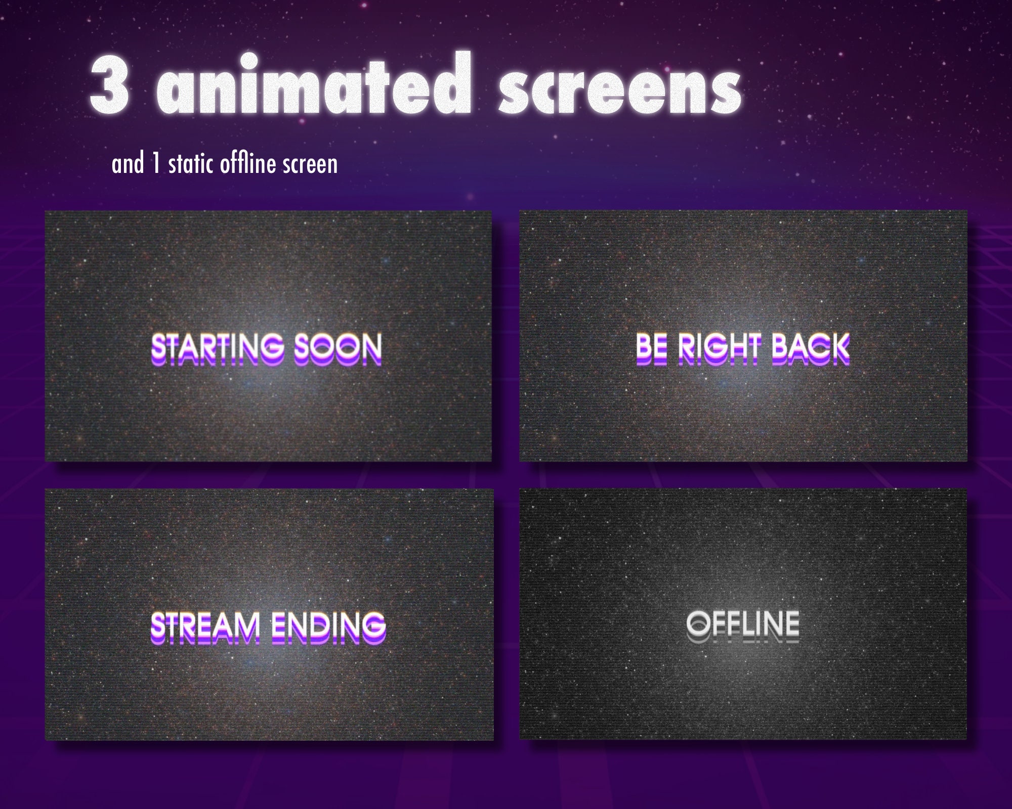 Retro VHS Stream Package | Animated | Overlay, Screens, Panels, Alerts ...
