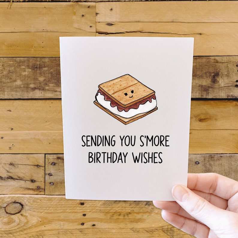 Funny Smores Birthday Card Pun Sending You Smore Birthday - Etsy