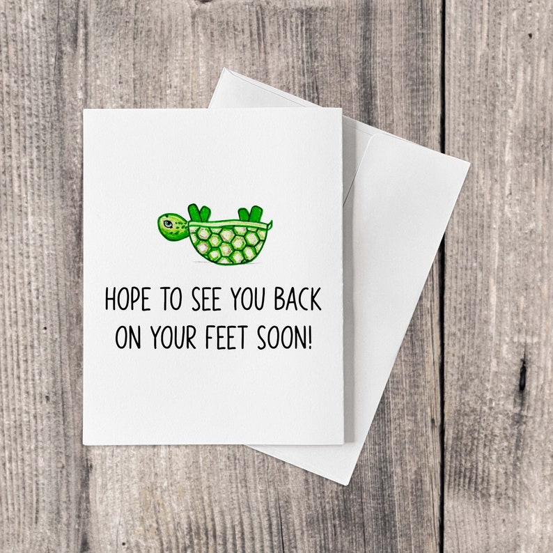 Cute Turtle Get Well Soon Card Pun Hope to See You Back on - Etsy