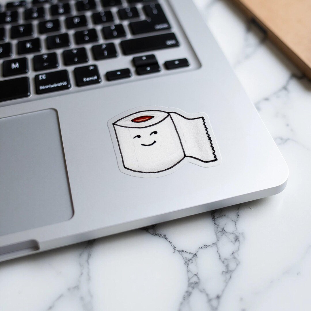 Toilet Paper Pun Sticker, Funny Sticker, Hand Drawn Gift Sticker, Cute ...