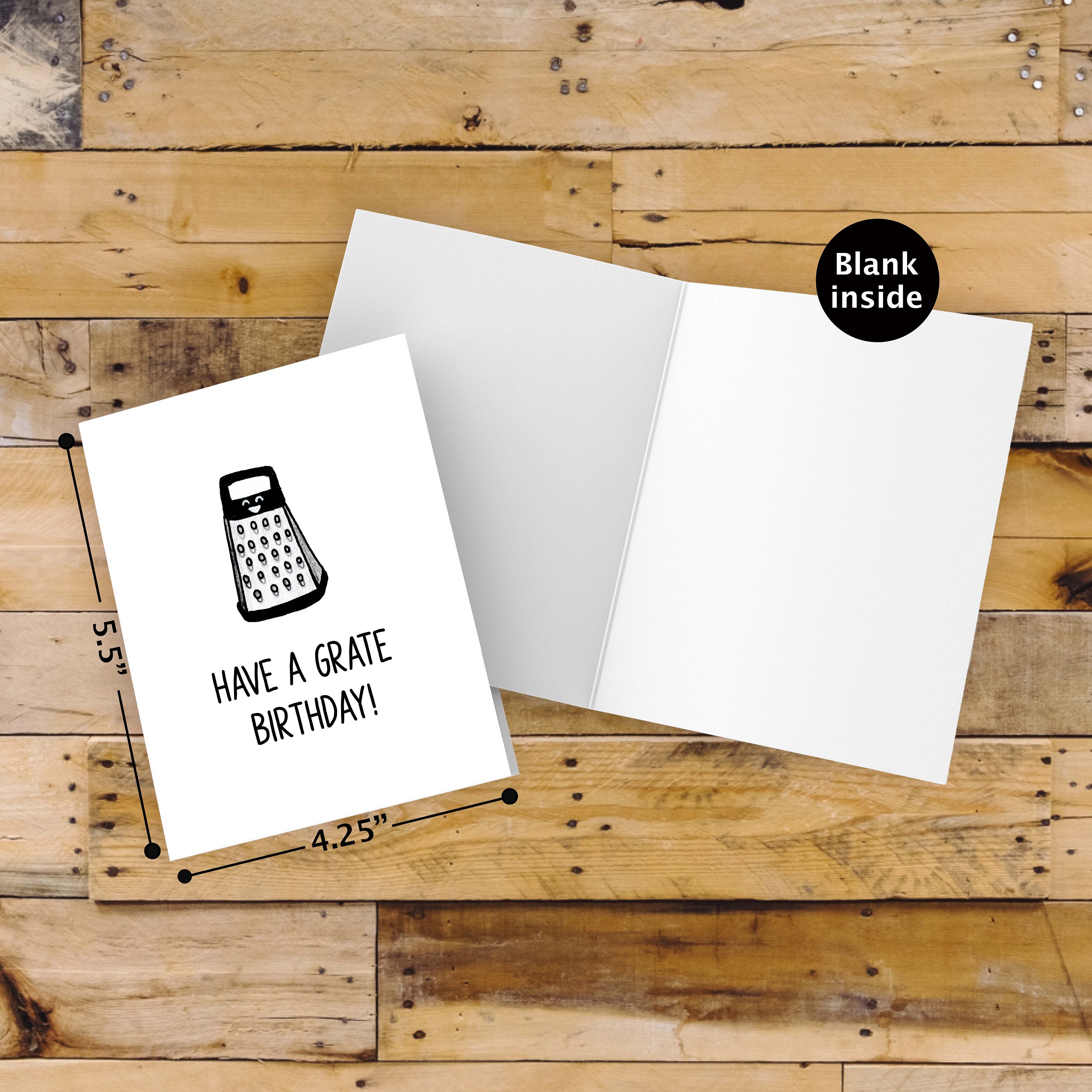 Funny Cheese Grater Birthday Card Pun Have a Grate Birthday - Etsy