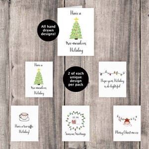 Hand Drawn Funny Holiday Card Puns (10 Pack of Holiday Cards, Holiday ...
