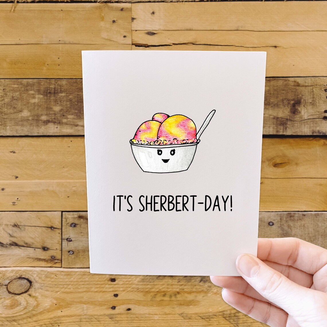 Funny Sherbert Birthday Card Pun Its Sherbert-day - Etsy