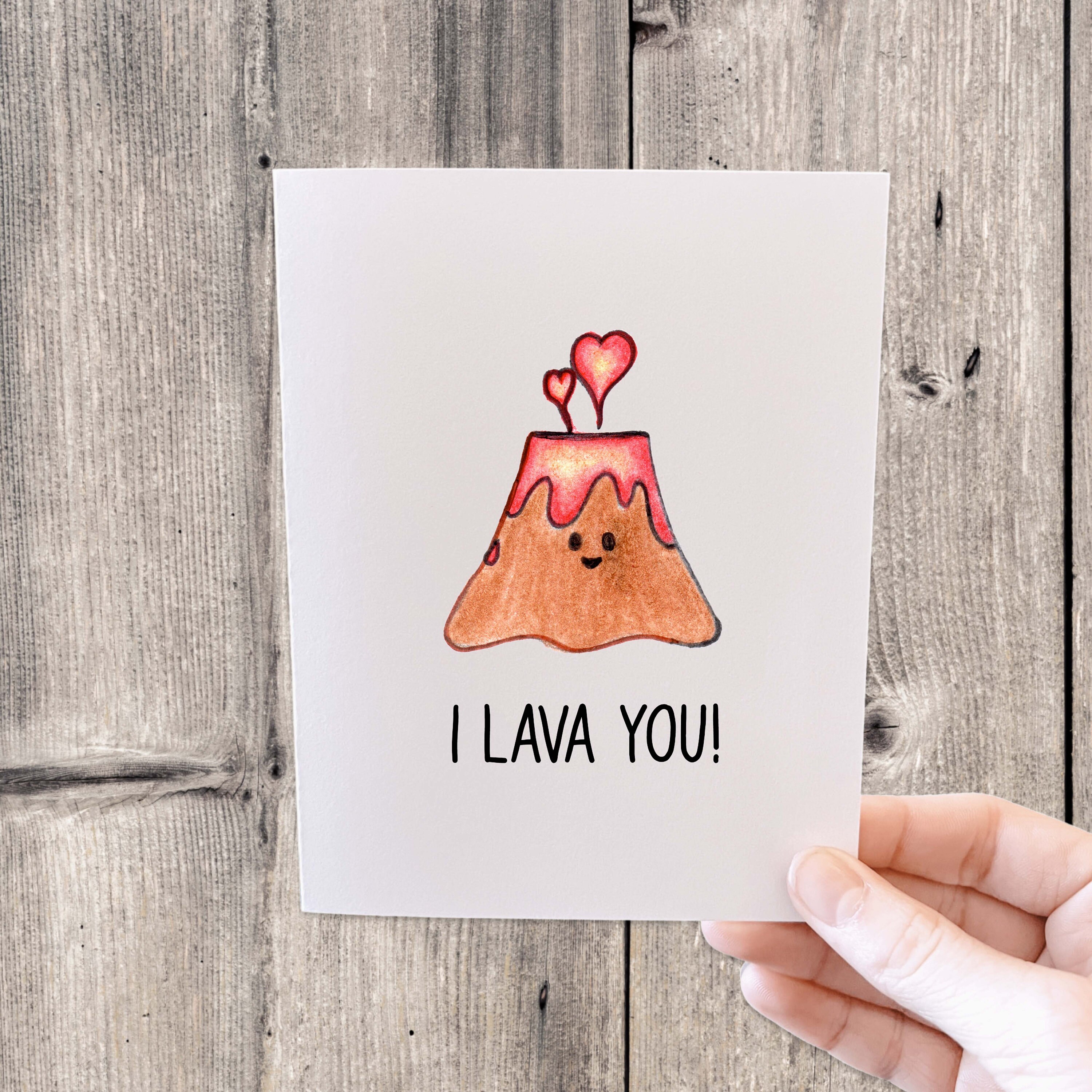 Cute Lava Anniversary / Valentine’s Day Card Pun – I Lava You! - Etsy