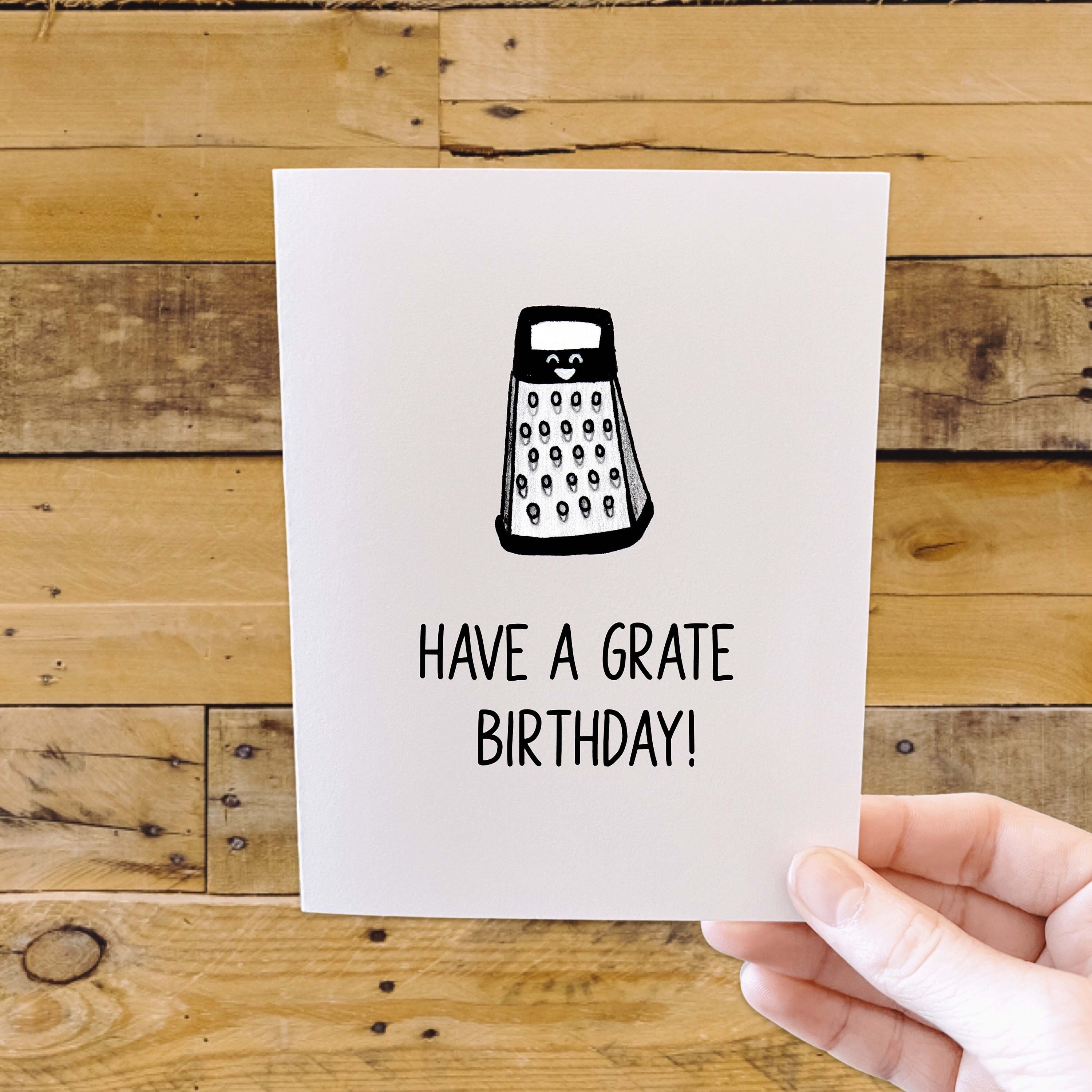 Funny Cheese Grater Birthday Card Pun Have a Grate Birthday - Etsy