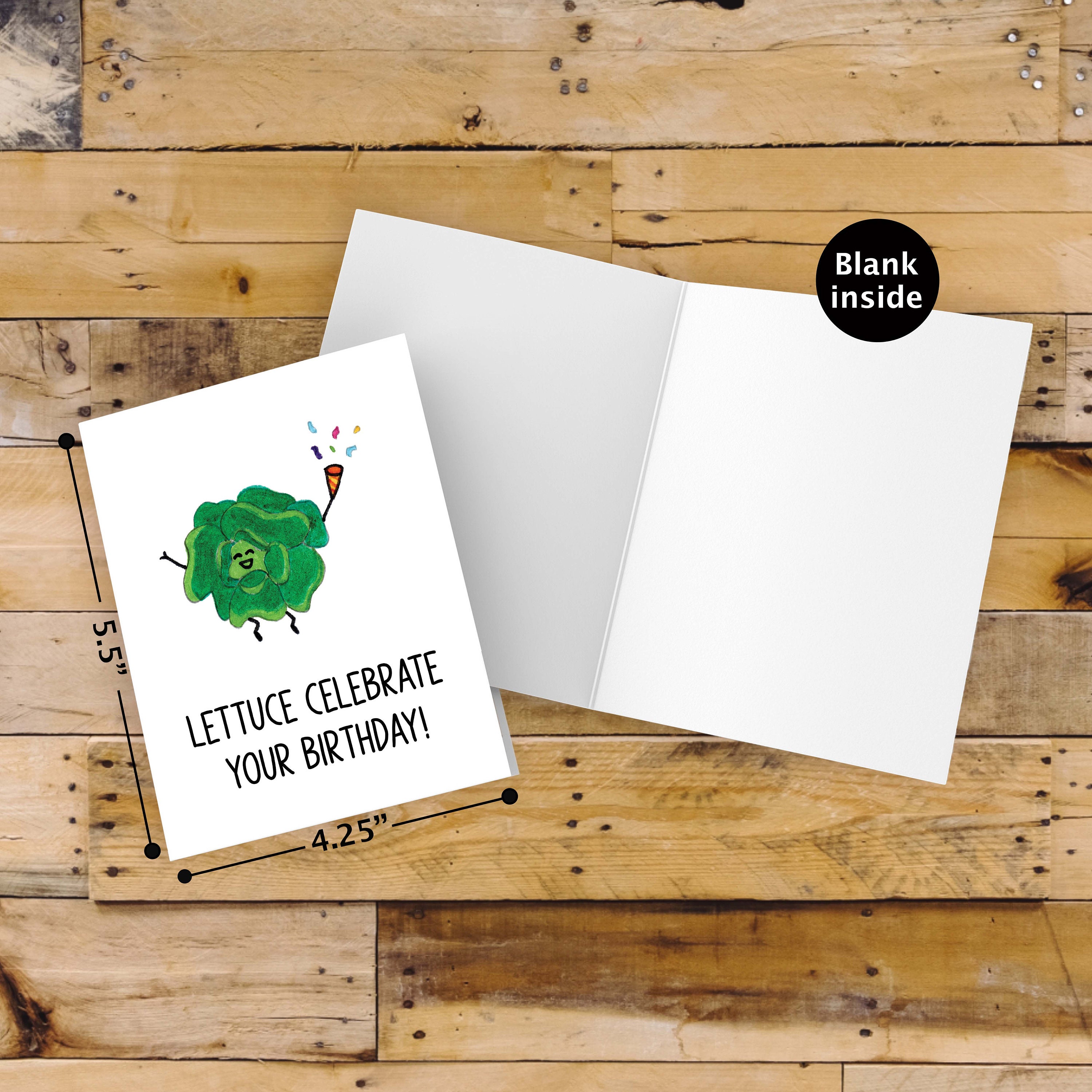 Funny Lettuce Birthday Card Pun Lettuce Celebrate Your - Etsy