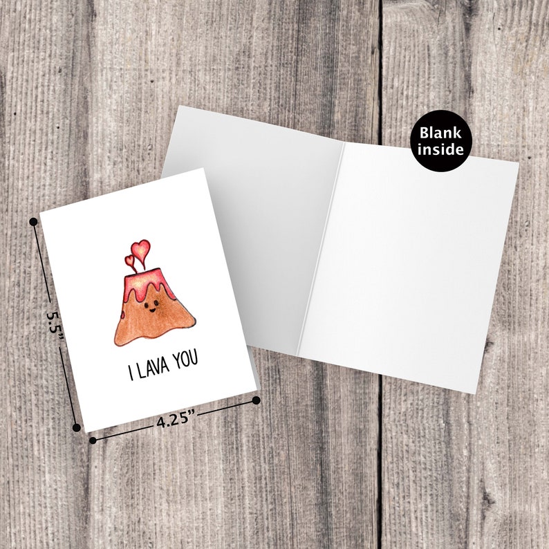 Cute Lava Anniversary / Valentines Day Card Pun I Lava You - Etsy