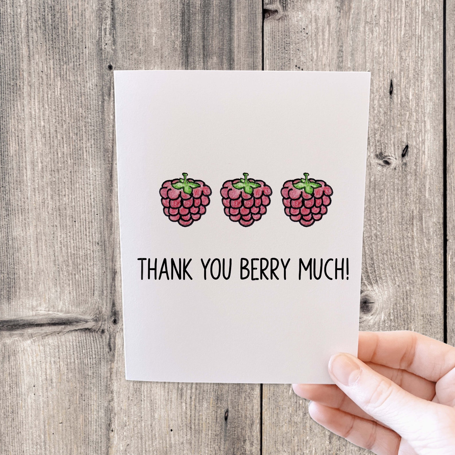 Funny Berry Thank You Card Pun – Thank You Berry Much! - Etsy