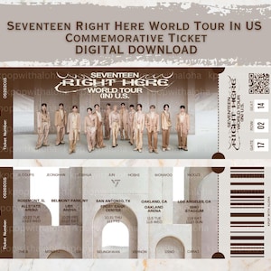 Seventeen Right Here World Tour in US Commemorative Ticket Digital ...