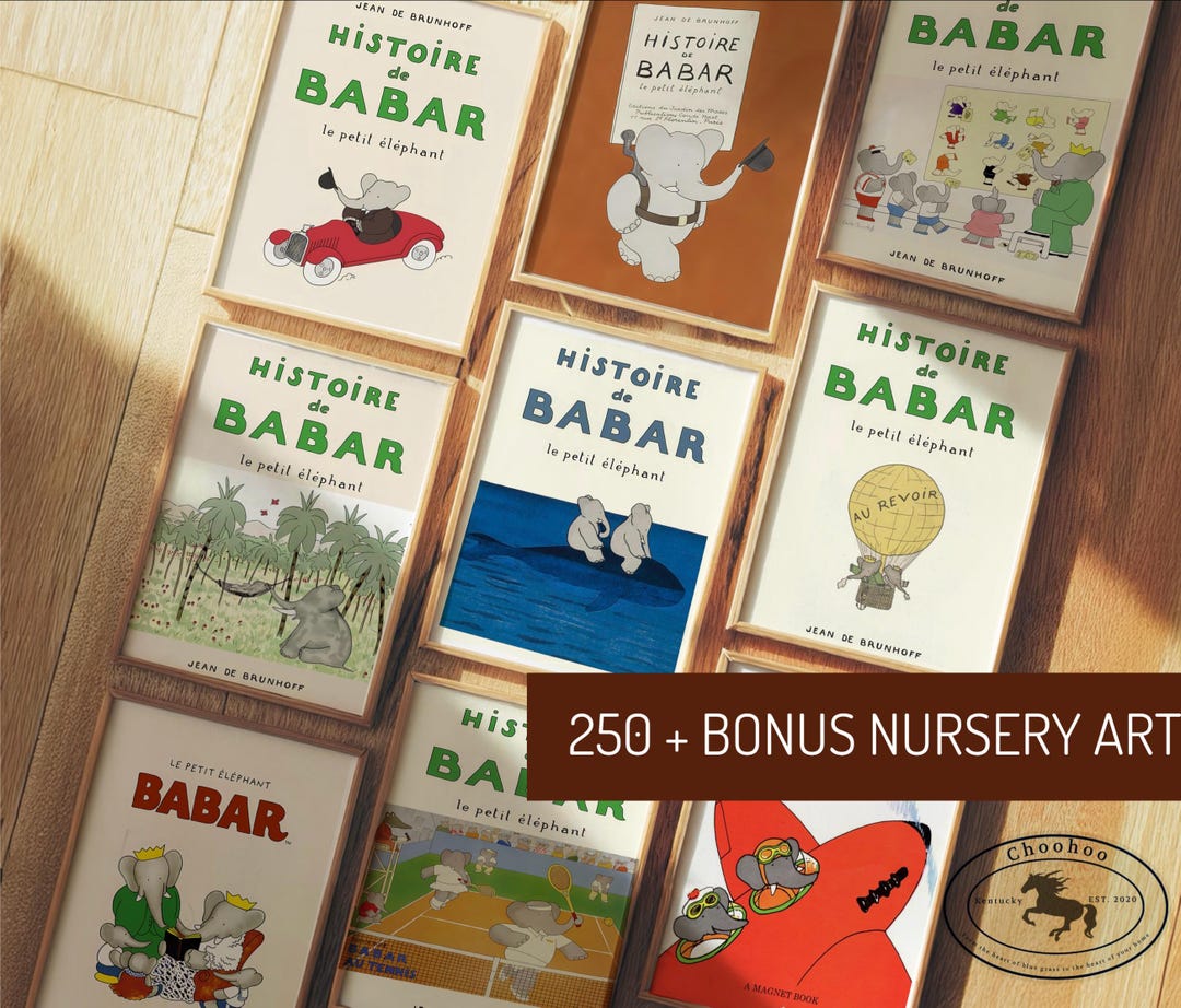 Babar Print Babar the Elephant Digital Printable Nursery Wall Art ...