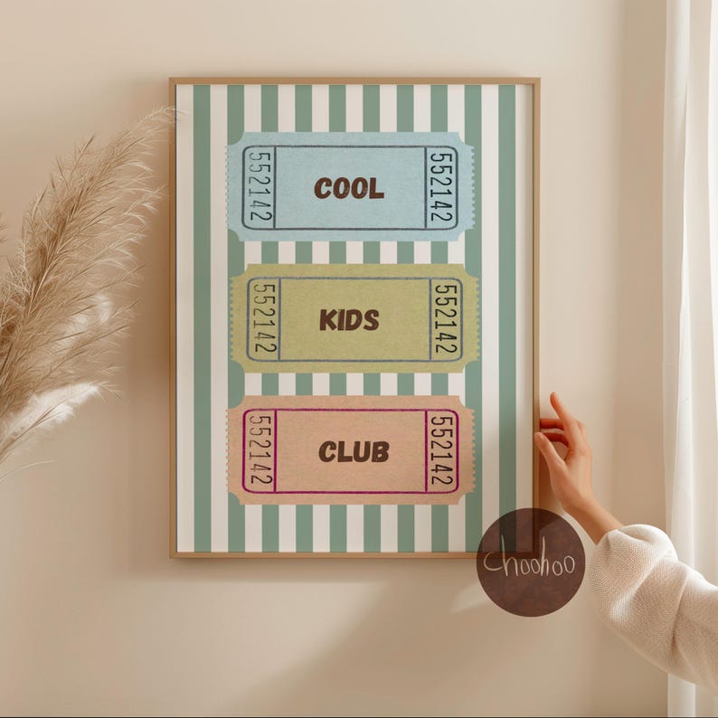 Kids Club Ticket Print: Playroom Wall Art (digital Download) - Etsy