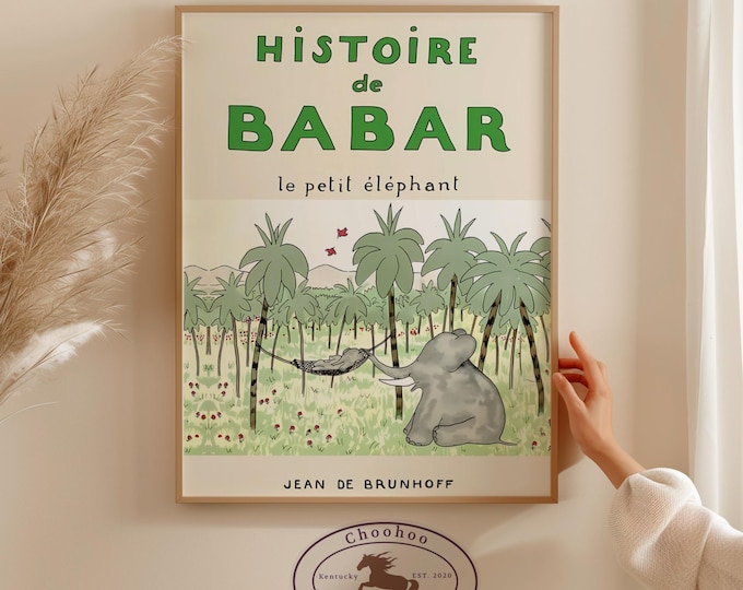Babar in Paris Babar Poster Babar Print Babar Wall Art Babar Elephant ...