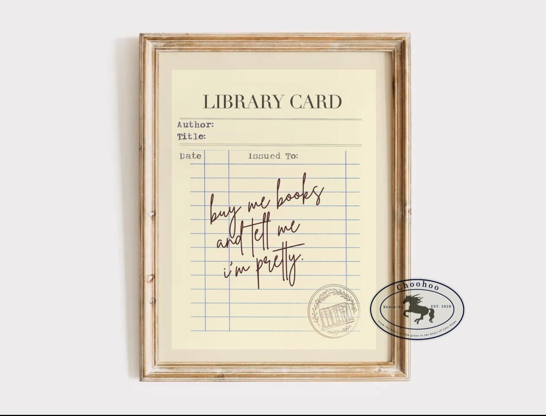 Library Card Poster Print: Book Lover Gift - Etsy