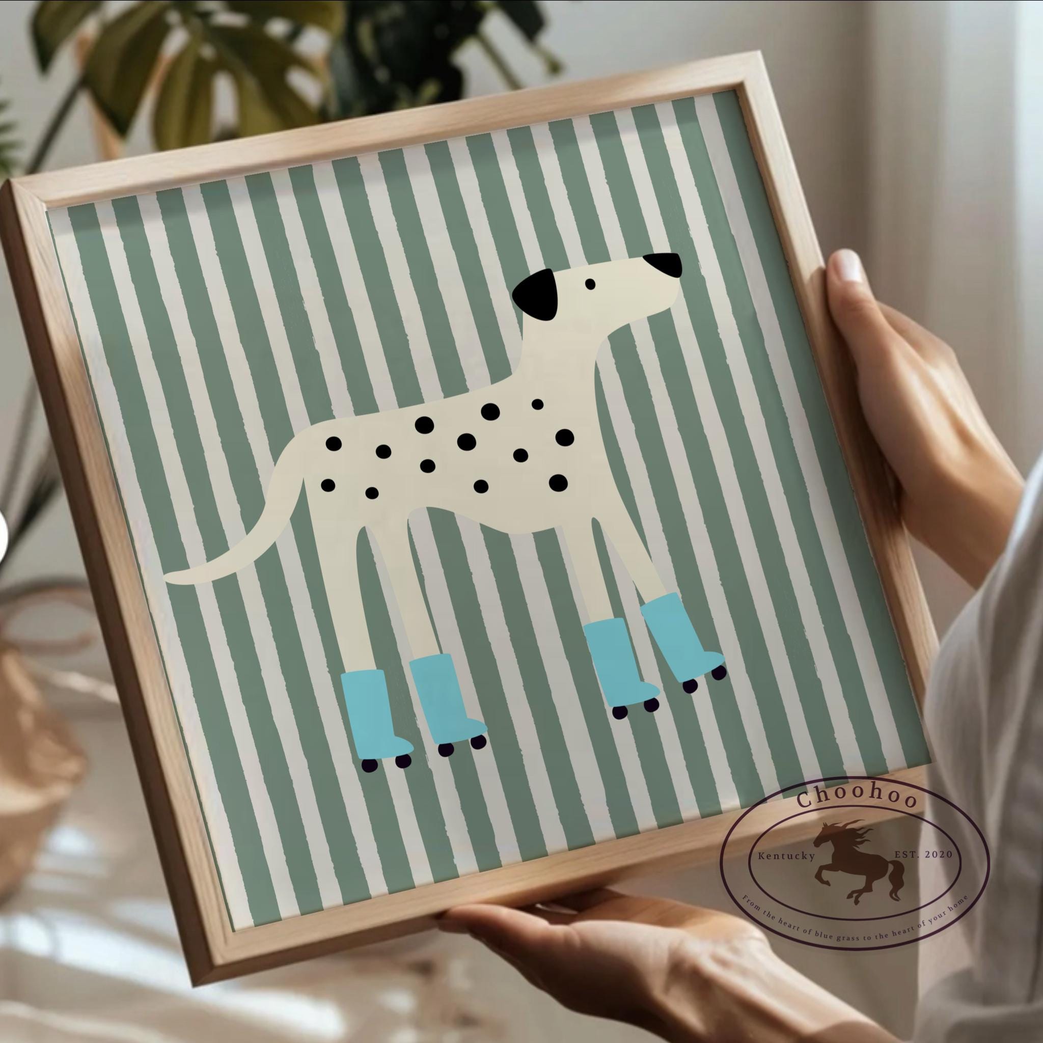 Dog Skates Nursery Print Set: Poodle, Daschund, Dalmatian (canvas Print ...