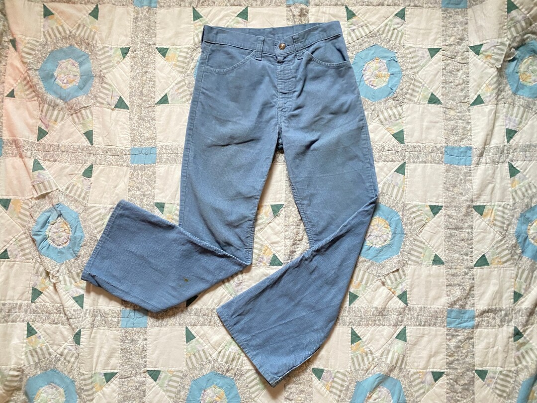 Vintage 1970s/80s Levis 646 Baby Blue Flared Corduroy Pants W28 - Etsy