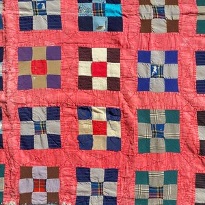 Antique Late 1800's Hand-stitched Patchwork Nine Patch - Etsy