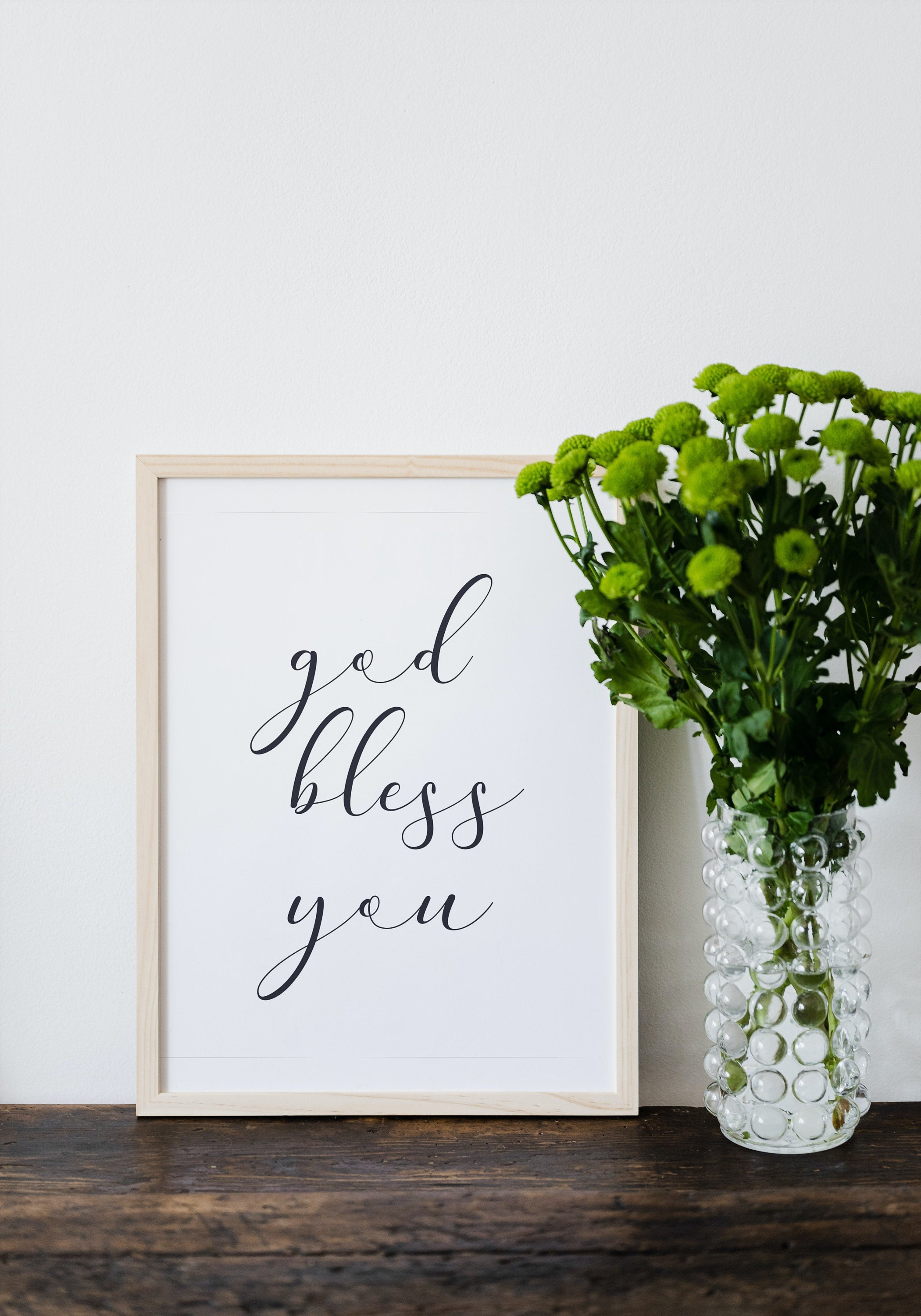 Quote Printable Wall Art, God Bless You Printable Quote Home Decor Wall ...