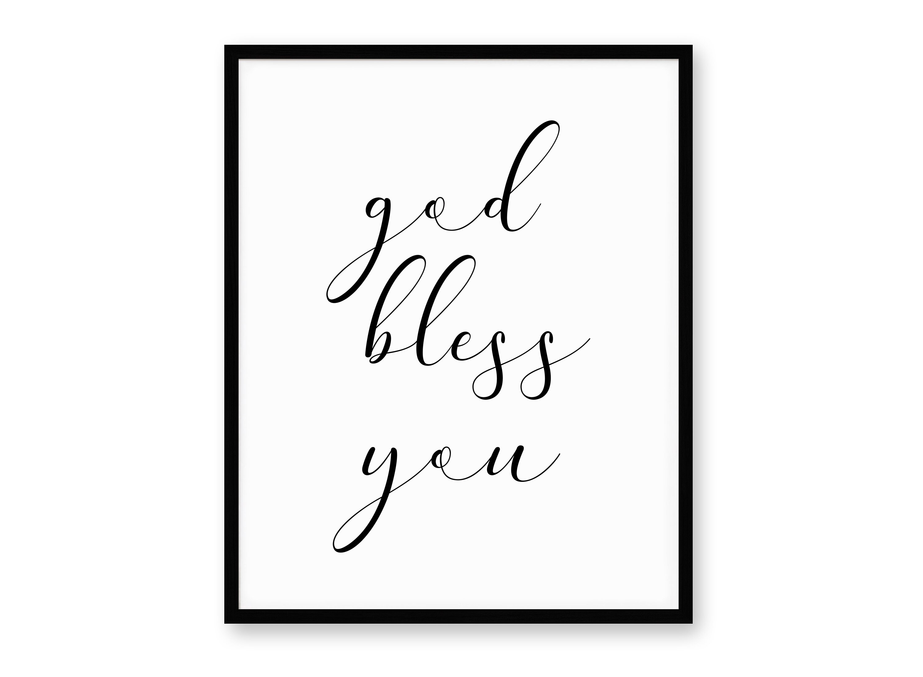 Quote Printable Wall Art, God Bless You Printable Quote Home Decor Wall ...