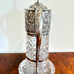 Stunning Victorian Cut Crystal Claret Jug With Solid Silver Mount ...