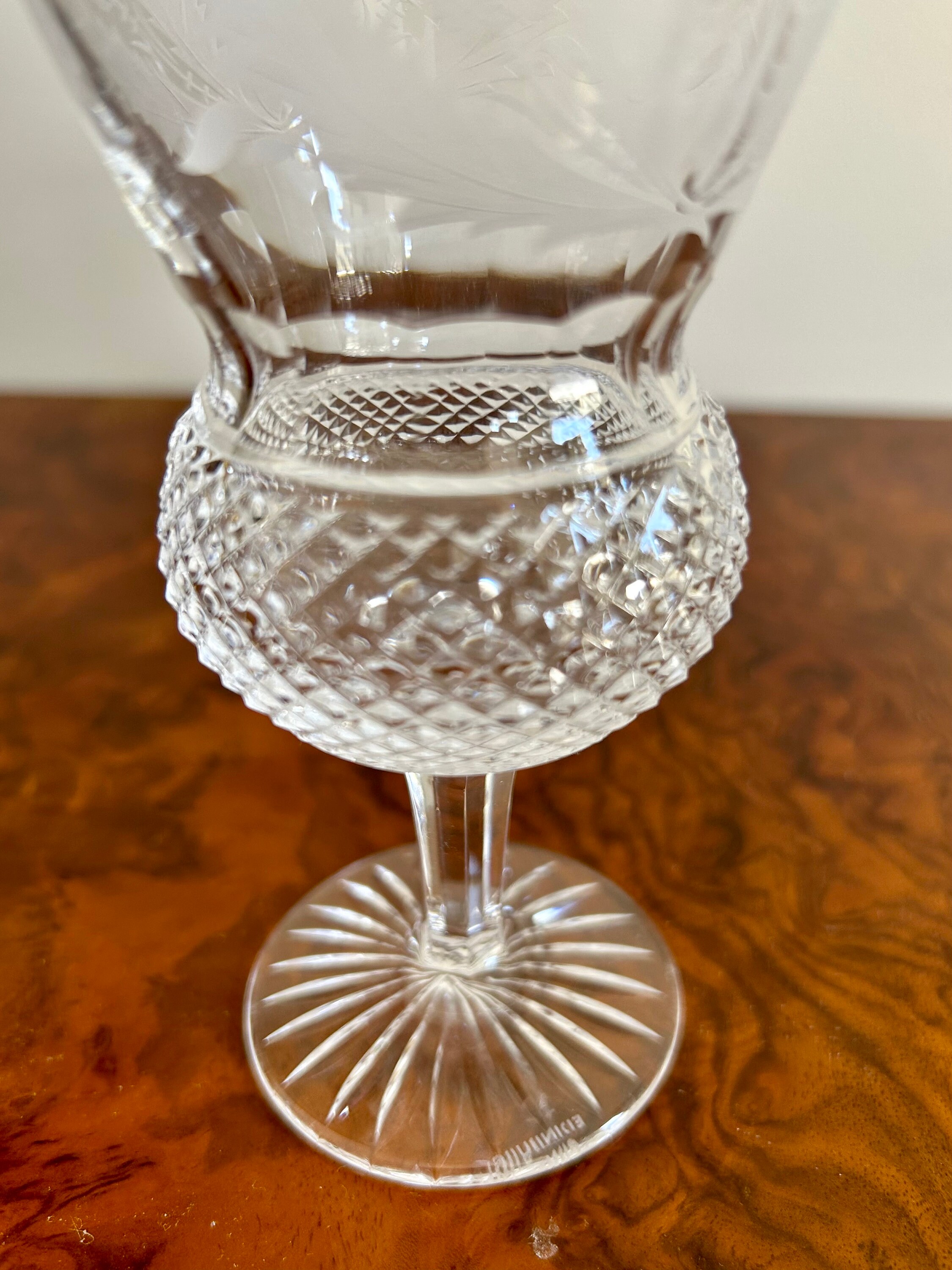 Edinburgh Vintage Crystal Beautifully Etched Thistle Pattern Wine Glass ...