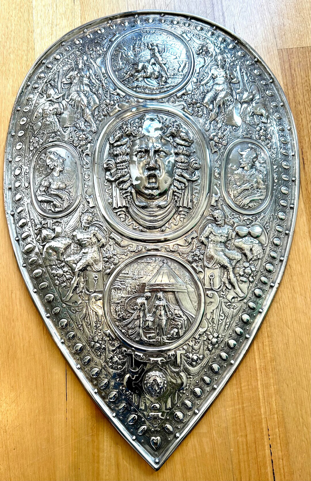 Antique 19th Century Large Inverted Teardrop Silver Plated Shield - Etsy