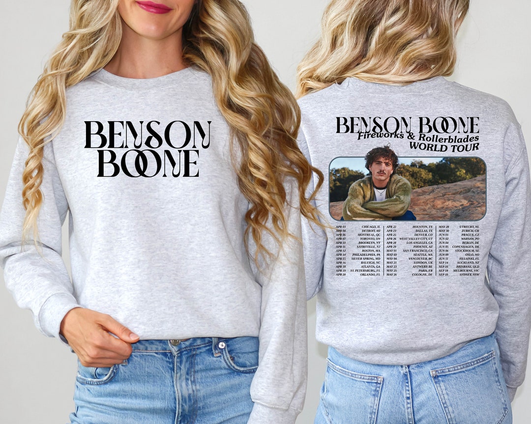Benson Boone Fireworks and Rollerblades World Tour 2024 Sweatshirt ...