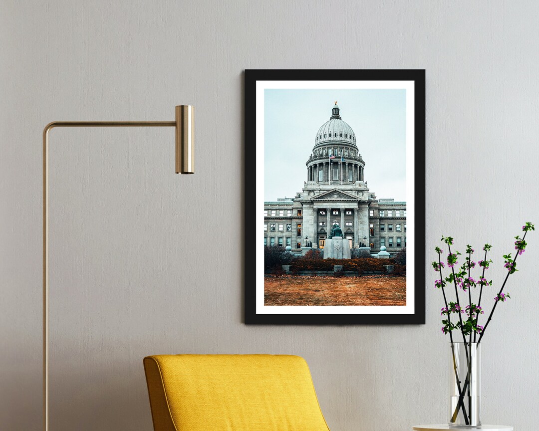 Boise State Capitol Poster Travel Gift, Idaho Wall Art, City Art, Home ...