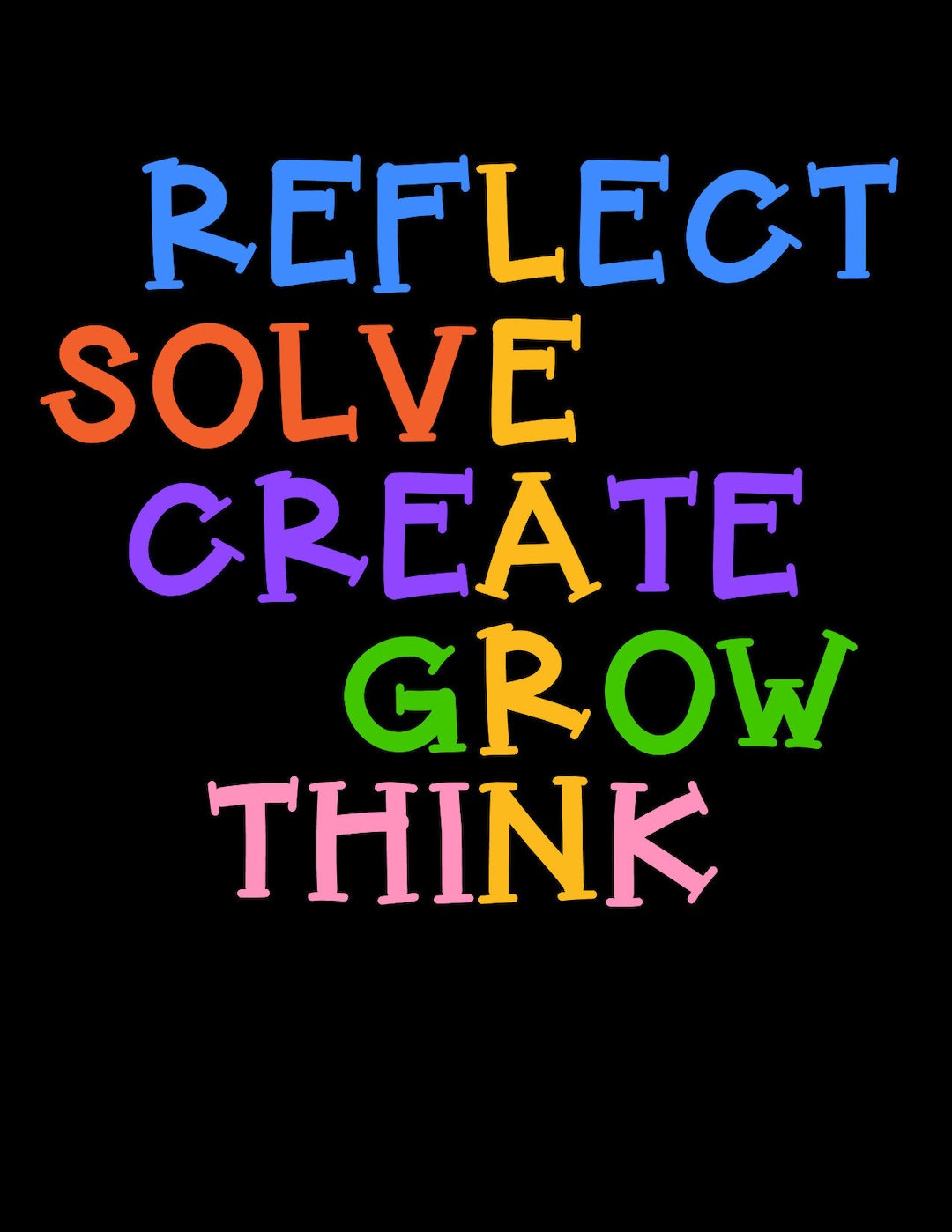 Reflect Solve Create Grow Think Learn Bulletin Board - Etsy