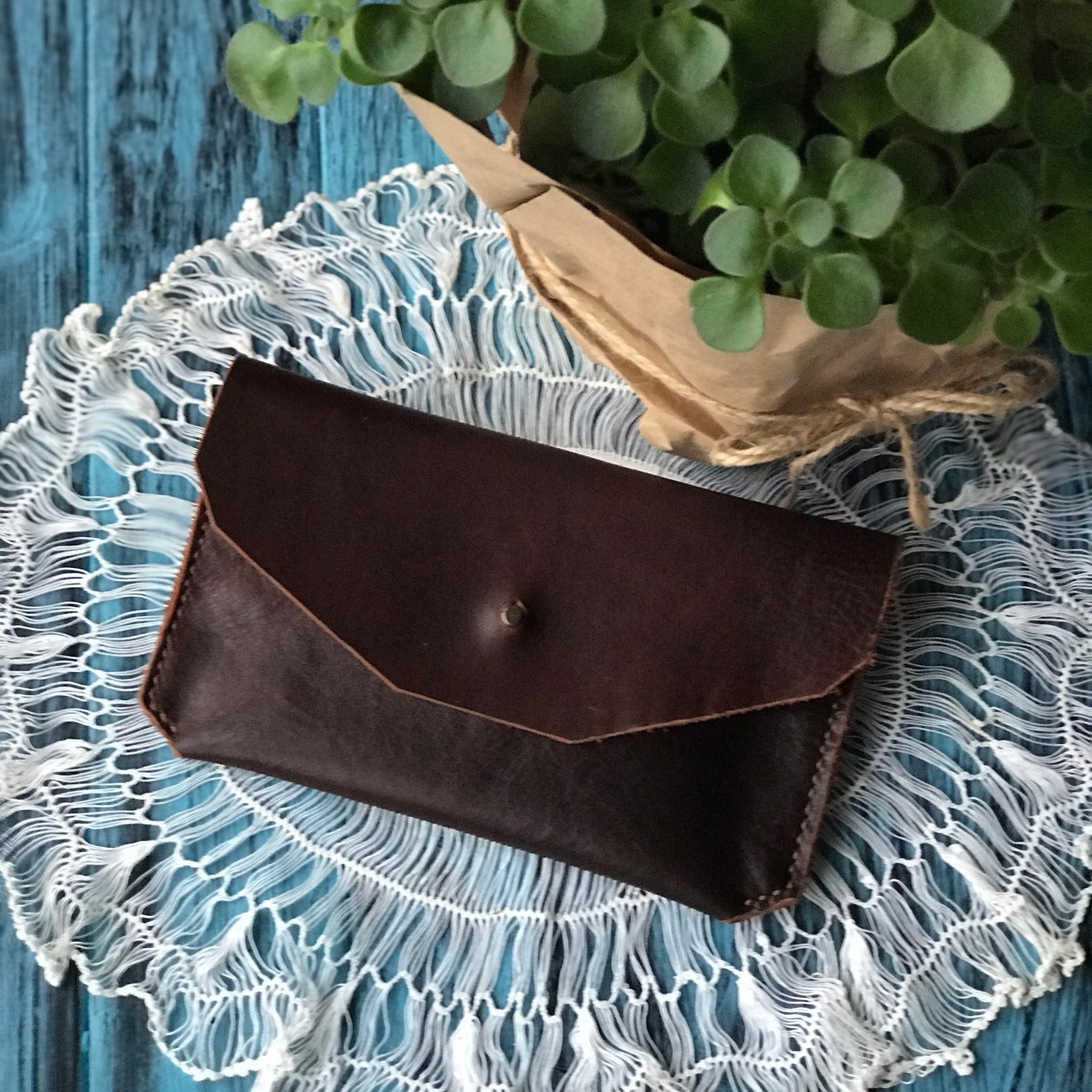 Dark Brown Cash Envelope Wallet Cash Envelopes Envelope | Etsy